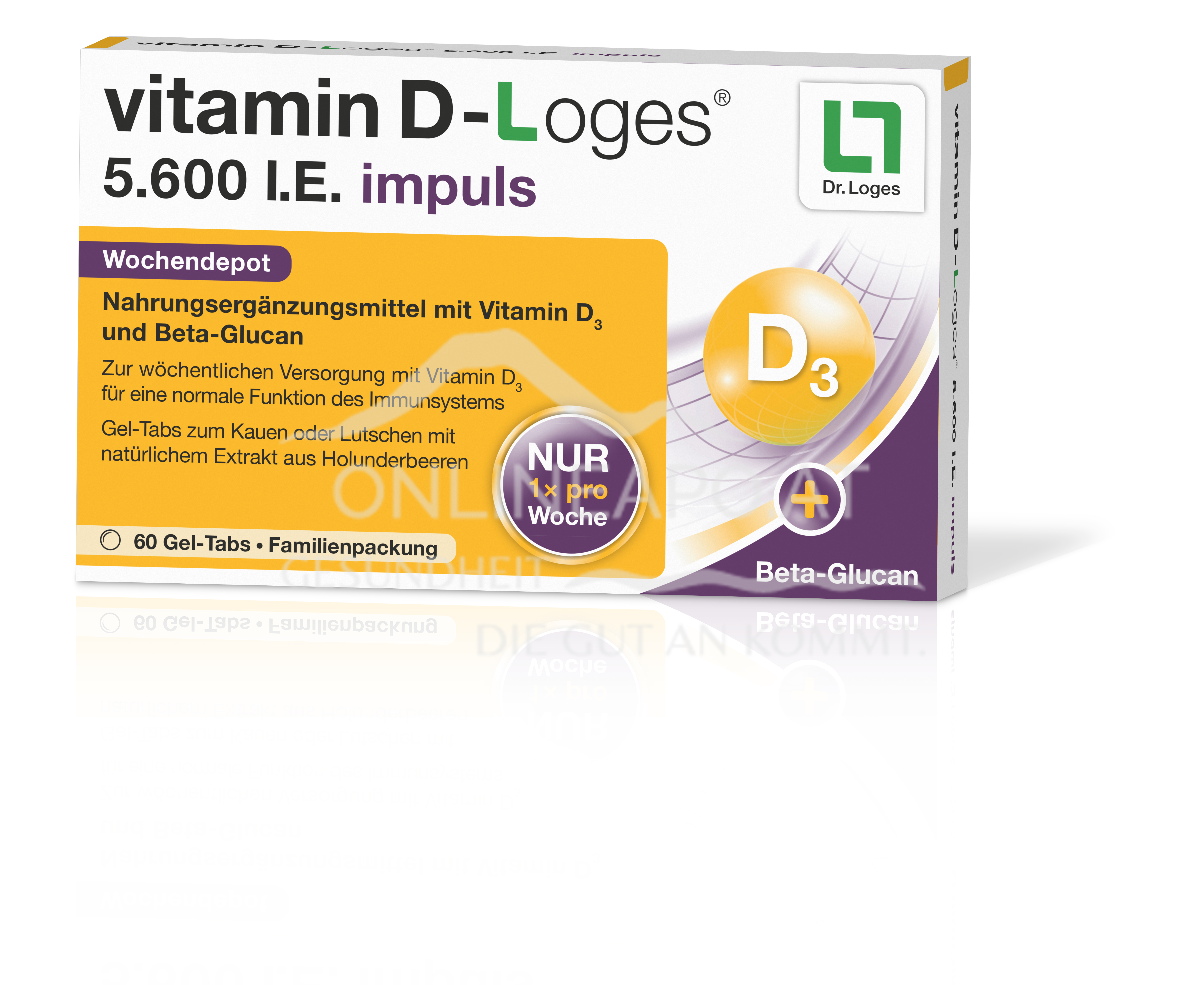 vitamin D-Loges® 5.600 I.E. impuls Gel-Tabs | schnell günstig geliefert